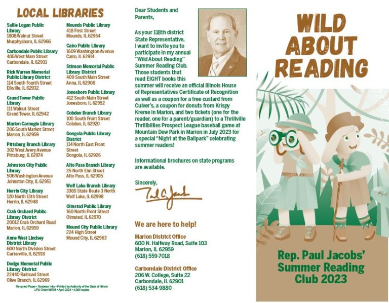 Attention Students – Join Rep. Jacobs’ Summer Reading Club! - Paul Jacobs